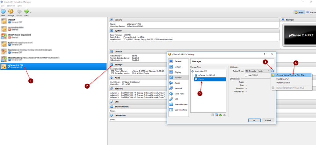 How to install pfSense on VirtualBox