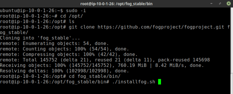 Install FOG on Ubuntu 18.04 on AWS EC2 with pfSense
